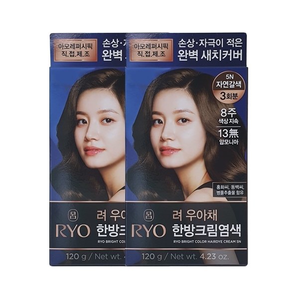 려 우아채 멋내기새치크림 자연갈색 5N 2입 - SSG.COM