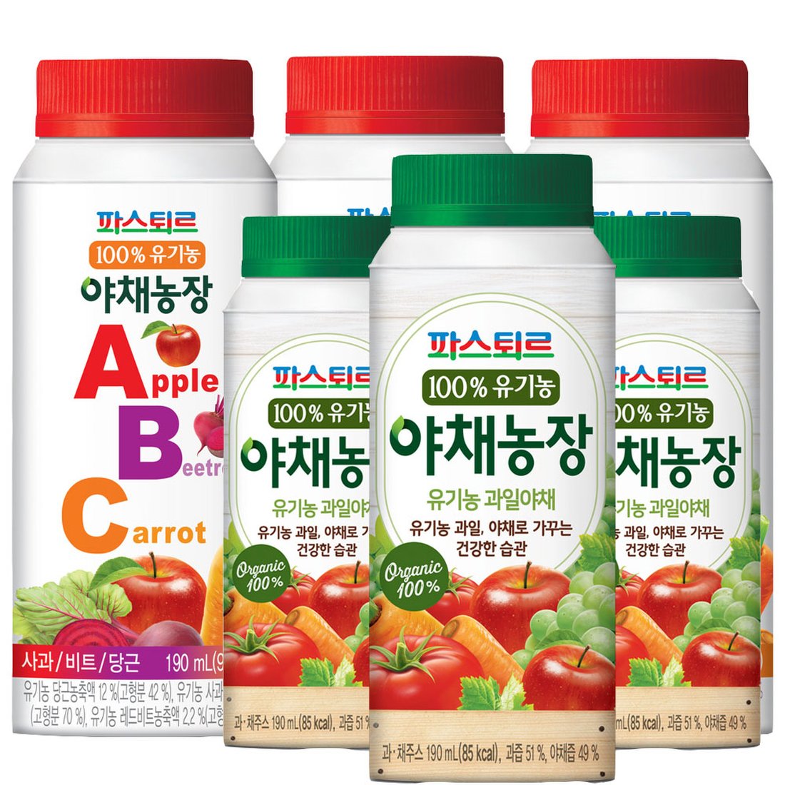 파스퇴르 100%유기농 야채농장190ml 과일야채/ABC주스(택 12팩), 믿고 사는 즐거움 SSG.COM