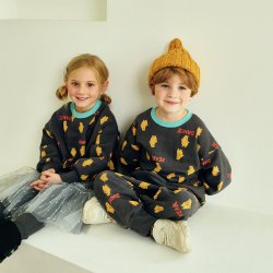 [KADE COCO] 댄싱베어 스웨트 세트_차콜 - SSG.COM