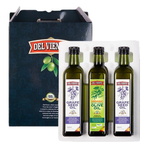 델비엔토 EV 올리브유1P+포도씨유2P 500ml 3P 선물세트 안전포장 - SSG.COM
