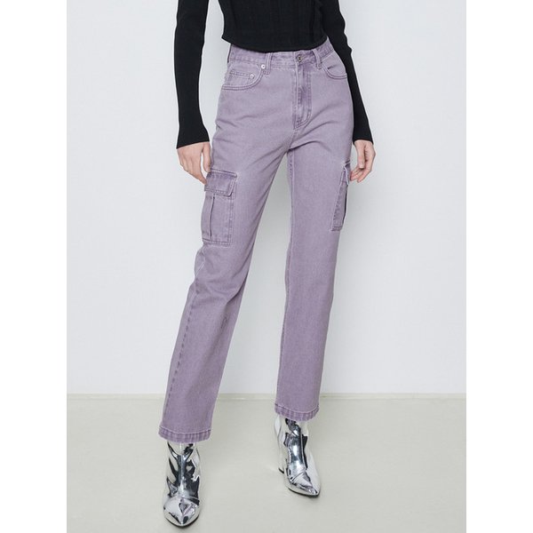 SLIM-FIT CARGO DENIM PANTS_PURPLE - SSG.COM