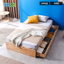 사사가구 엘리 슈퍼싱글 원목 수납침대 프레임 SS - SSG.COM