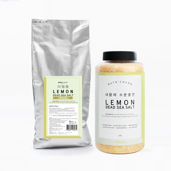 바스참 이스라엘 사해소금 리필형 1kg 굵은입자 레몬 - SSG.COM