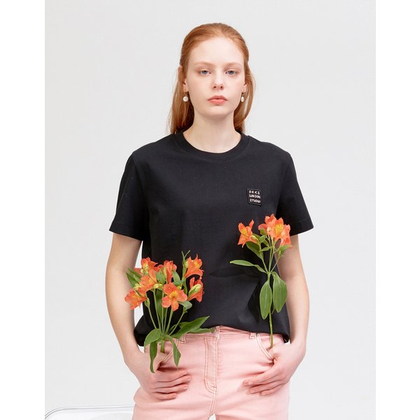[22SS] [DAKS LONDON STUDIO] 블랙 로고패치 면 반팔티셔츠 DLTS2BT01BK - SSG.COM