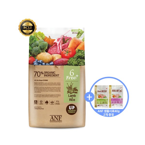 ANF 강아지사료 식스프리 플러스 양고기와 쌀 5.6KG + 샘플사료 40G 2개 - SSG.COM
