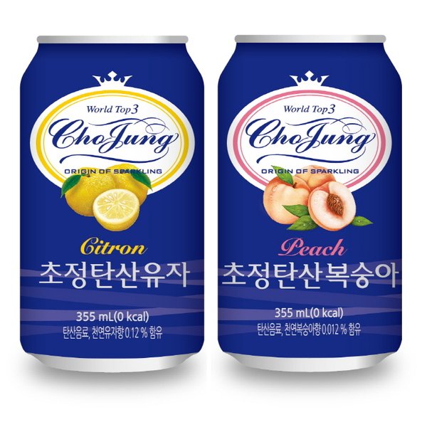 초정탄산 (유자+복숭아)350mlX24캔*2box_총48캔 - SSG.COM