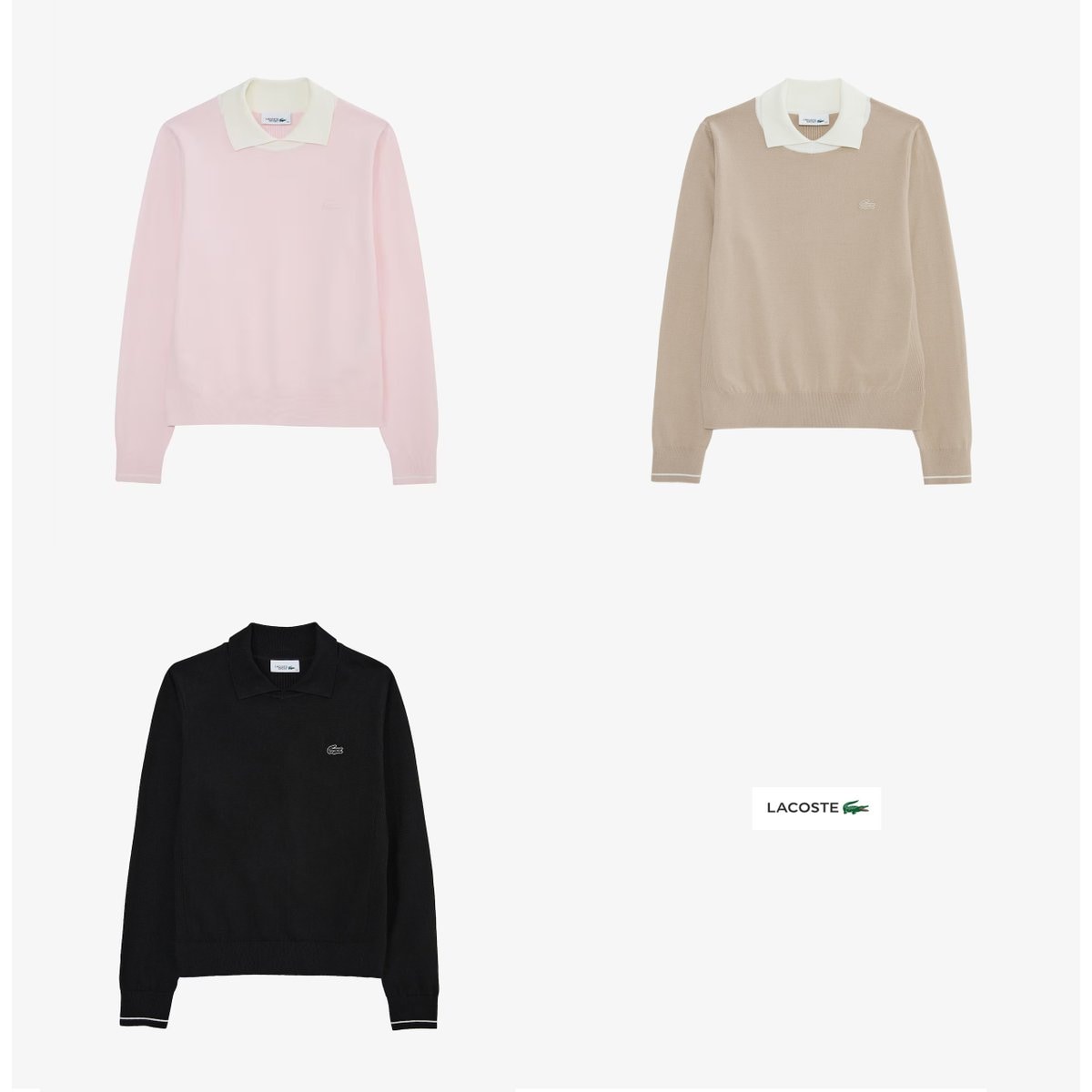 라코스테 스포츠 여성 부클 하프 집업 카라 울 니트 AF707E-54N - SSG.COM