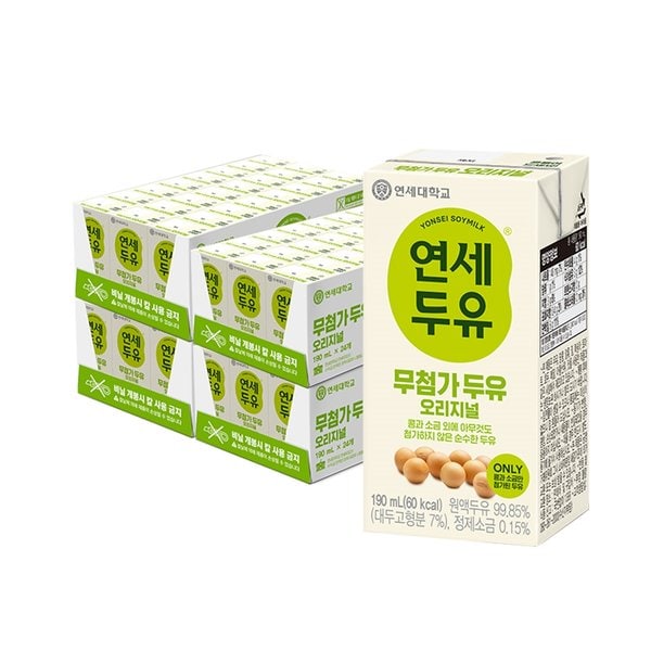 [연세두유] 연세 무첨가 두유 190ml (96팩) - SSG.COM