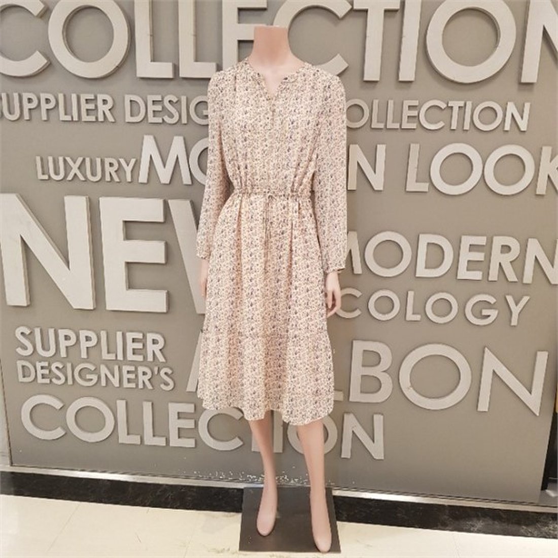 BCBG NC13 봄가을 플라워 스트링 원피스 꽃무늬 긴팔원피스 B2A2O681 (S8398089), 믿고 사는 즐거움 SSG.COM