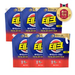 테크 베이킹소다+구연산 실내건조 액체세제 드럼 리필 2L X 6개 - SSG.COM