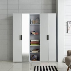 즐거운가구 레이첼 거울 수납장 선반 행거 1500 - SSG.COM