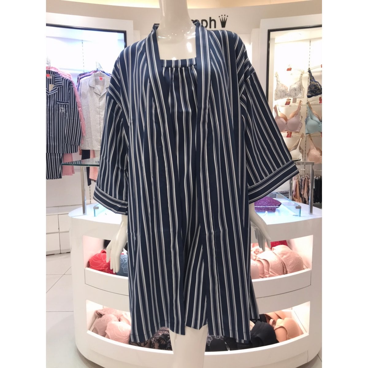 T)21FW샤무즈스트라이프원피스가운세트(TAWOP711NYTAWOP712NY) - SSG.COM