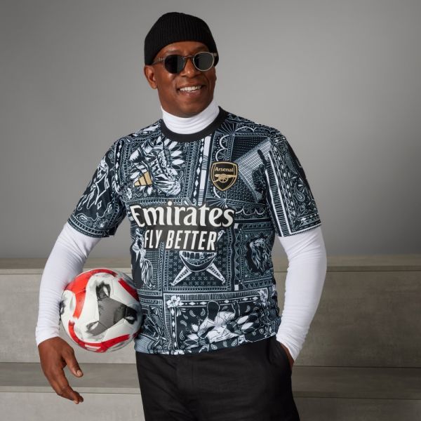 아디다스 아스날 Ian Wright PreMatch 저지 블랙 화이트 IQ2464 - SSG.COM