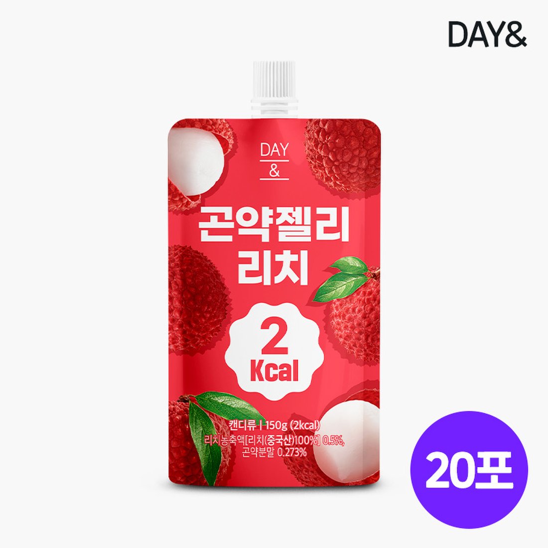 참앤들황토농원 데이앤 곤약젤리 리치 130ml x 10팩 2박스, 믿고 사는 즐거움 SSG.COM