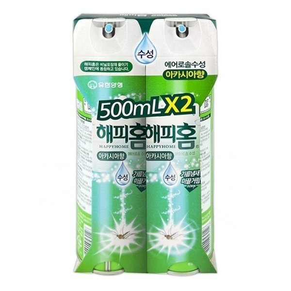 해피홈 에어로솔수성 아카시아향 500mL x 2P -TJ 해피홈 벌레 벌레제거 에어졸 아카시아향 - SSG.COM