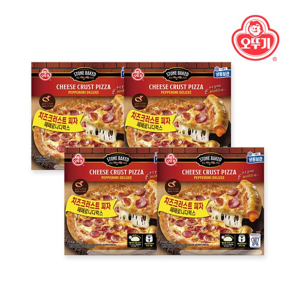 오뚜기 페페로니디럭스 치즈크러스트 피자 510g x 4개 - SSG.COM