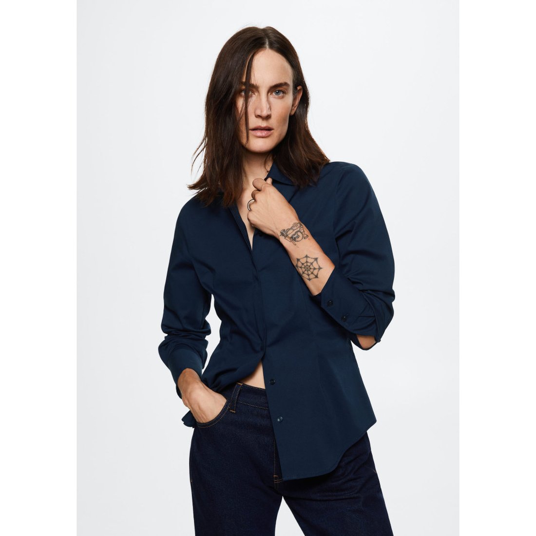 [MANGO] WOMAN 셔츠 SOFIA navy_37892504, 신세계몰