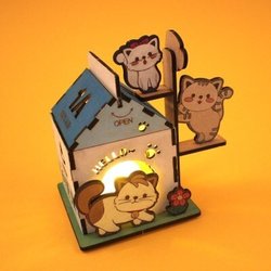 우드 DIY 조명 무드등 냥냥이네 LED 조명키트 만들기 MDF 펫하우스 - SSG.COM