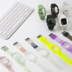 디유아모르 애플워치 일체형 스트랩 그래픽 글리터 유광 젤리 9 8 7 6 SE 호환 시계줄 줄질 - SSG.COM