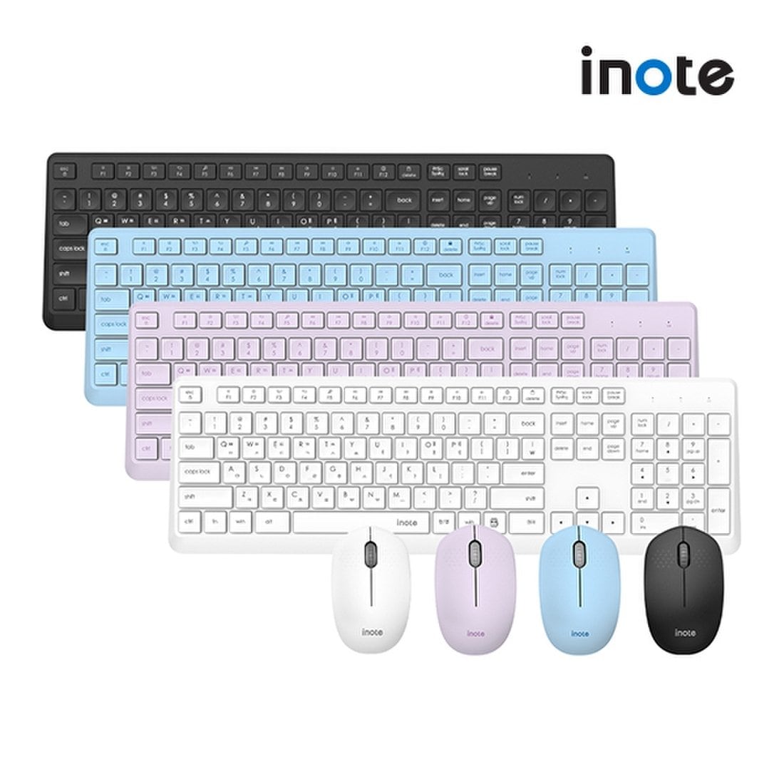 INOTE KM730R 무선 키보드 마우스 세트 (퍼플), 믿고 사는 즐거움 SSG.COM