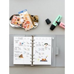 [각인가능]퍼니메이드 가죽 만년형 타임트래커 6공 다이어리 A6 (속지포함) - SSG.COM