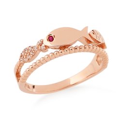 14K 비비 물고기 두줄반지 - SSG.COM