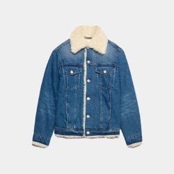 아미 남성 신세틱 퍼 트리커 시어링 데님 자켓 유즈드블루 UJK239 DE0016 480 - SSG.COM