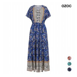 [OZOC] 여성 페이즐리 브이넥 맥시롱 레이온 원피스 - SSG.COM