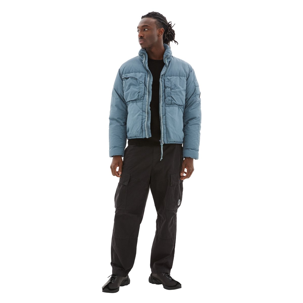 C.P.COMPANY Flatt Nylon Down Jacket (Orion Blue) - SSG.COM