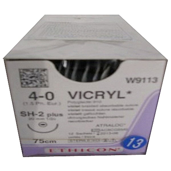 [에치콘 ETHICON] 바이크릴 W9113 4/0 20mm 1/2Circle 75cm 12개입 - SSG.COM