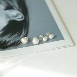 스와로브스키 진주 볼록 귀걸이 실버925 8mm 10mm - SSG.COM