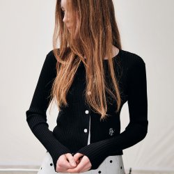 WOMAN GNRL 리브드 가디건 [BLACK] / WBD1L04508 - SSG.COM