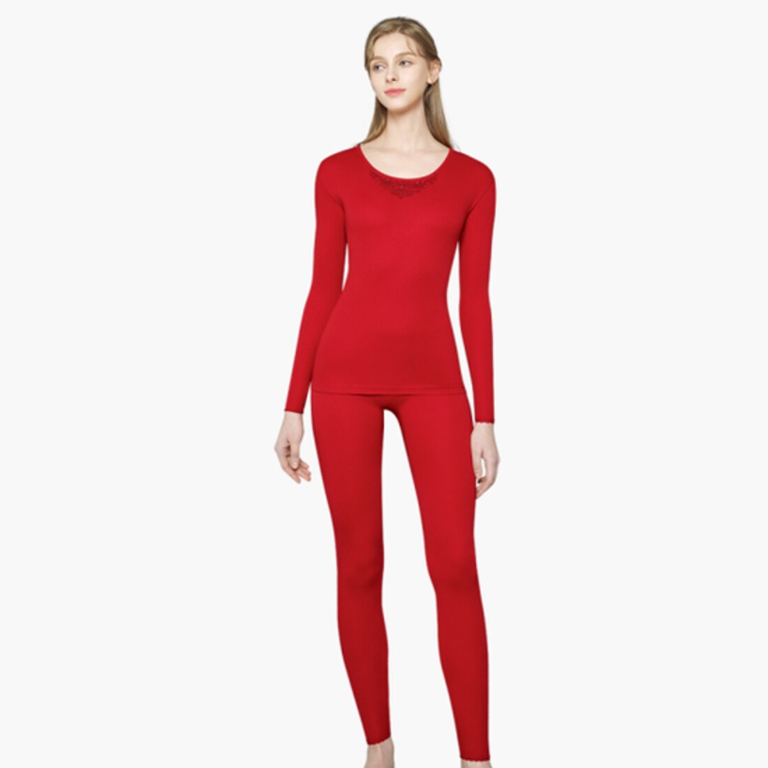 BYC 순면 레이스 여성 60수 복기원 빨간 내복 내의 세트 DCS5056, 믿고 사는 즐거움 SSG.COM