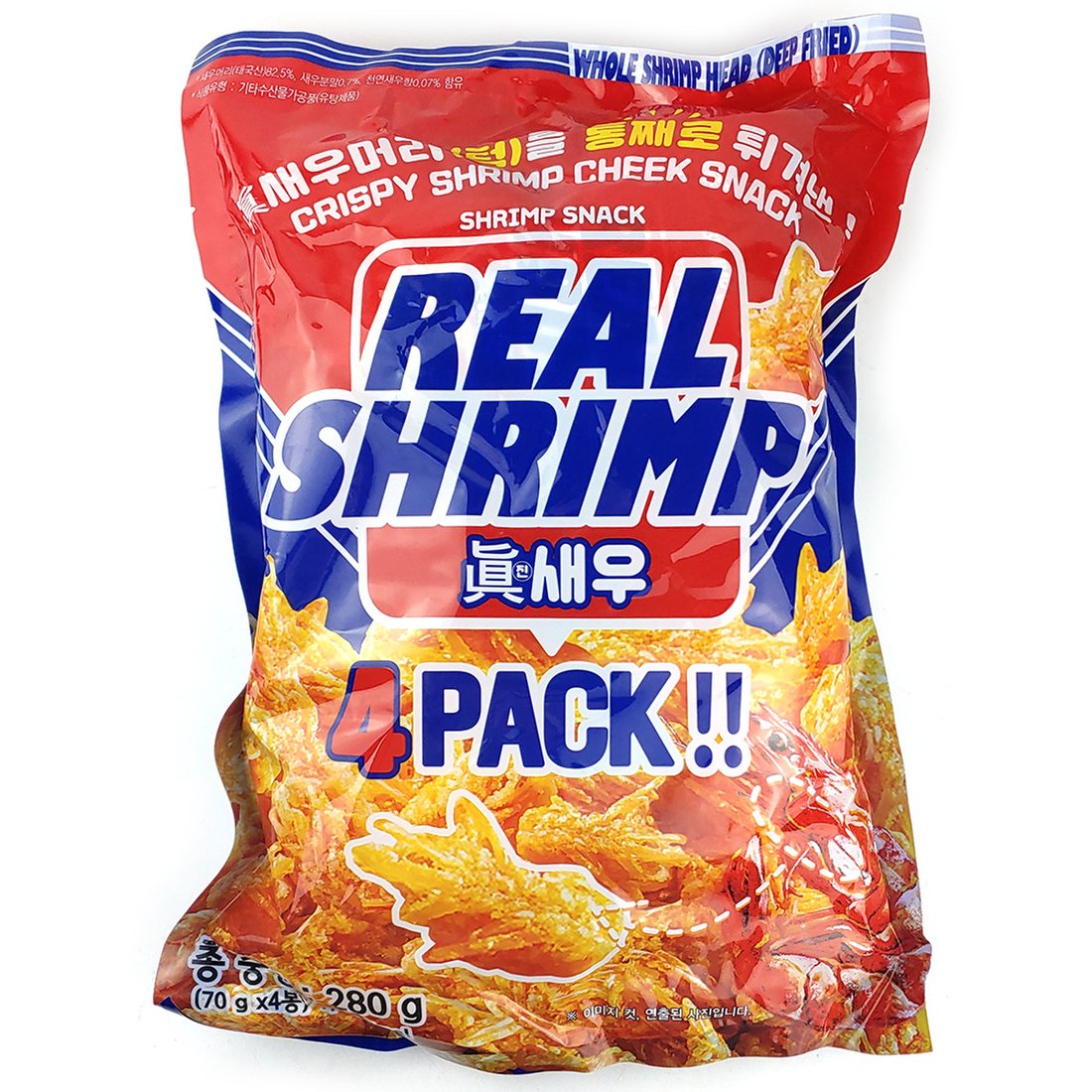 코스트코 새우머리를 통째로 바삭하게 튀긴 진 새우 새우스낵 오리지널 280g(70g x 4봉지), 믿고 사는 즐거움 SSG.COM