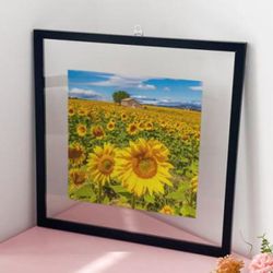 pl206-투명액자38CmX38Cm_오두막집과해바라기꽃밭 - SSG.COM