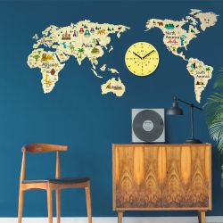 (나룸) DWM-003 꼬마모험가의 지도와 벽시계-무소음 - SSG.COM