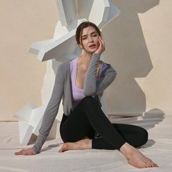 여성 요가복 DEVI-T0077-그레이 필라테스 로에테 크롭 가디건 - SSG.COM