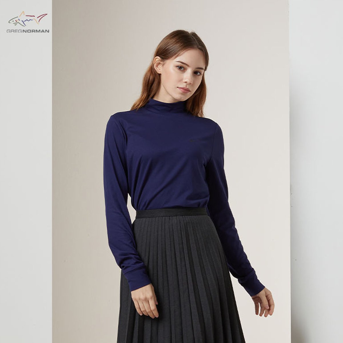 그렉노먼 여성 싱글오가닉 기모티셔츠 (네이비)_HWG20-TS301 - SSG.COM