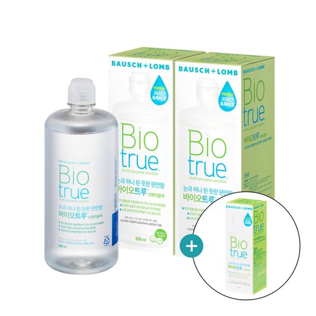 바이오트루 300ml x 2개 + 증정 120ml 렌즈 세척액 세정액 관리용액 보존액 식염수 클리너, 믿고 사는 즐거움 SSG.COM