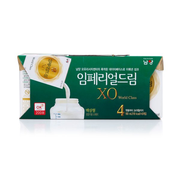 [남양] 임페리얼드림 XO 4단계(첫돌부터 24개월까지/180ml*6개입) 1080ml - SSG.COM