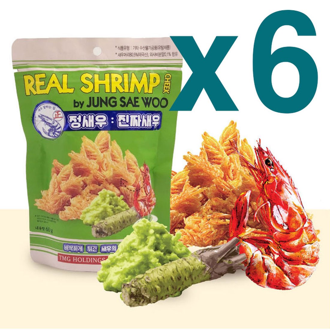 [정새우] 와사비맛 진짜새우 60g x6봉, 이마트몰, 당신과 가장 가까운 이마트