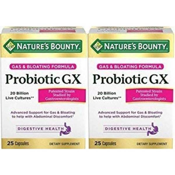 Nature`s Bounty Probiotic 20 Billion 네이처바운티 프로바이오틱스GX 200억 25캡슐 2팩 ...