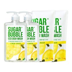슈가버블 친환경 에코 주방세제 레몬크러쉬 940ml x2 + 1.2L x2 - SSG.COM
