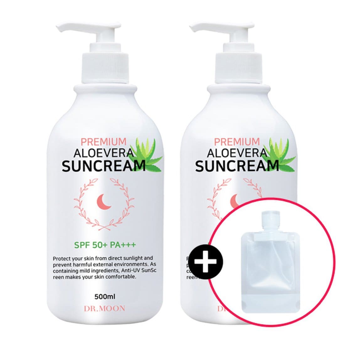 닥터문 프리미엄 알로에베라 SPF50+ PA+++ 초대용량 선크림 500ml 2개, 믿고 사는 즐거움 SSG.COM