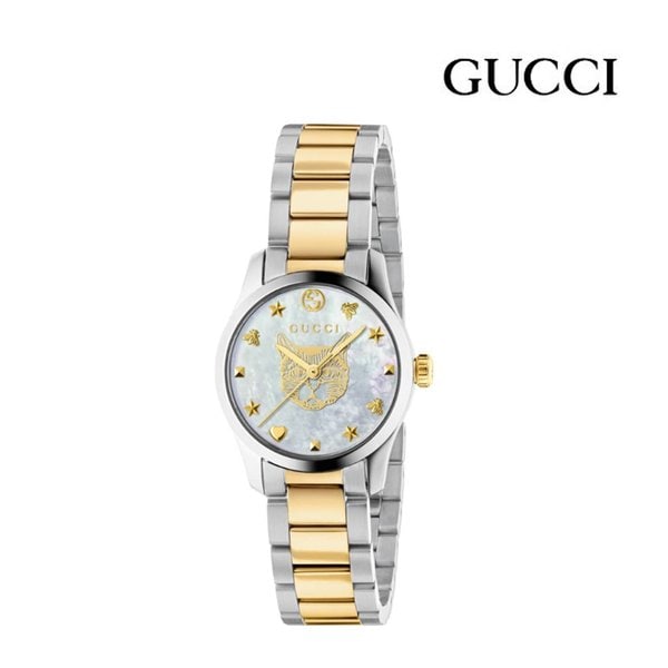 구찌 GUCCI YA1265012 G-Timeless 여성시계 메탈 고양이 - SSG.COM