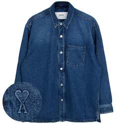 아미 24SS 빈티지블루 하트 로고 데님 셔츠 UJK253 DE0025 480 - SSG.COM