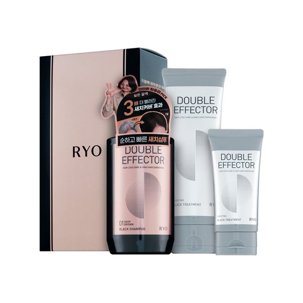 려 더블이펙터 새치커버 블랙 샴푸 기획세트 (짙은갈색) 310ml - SSG.COM