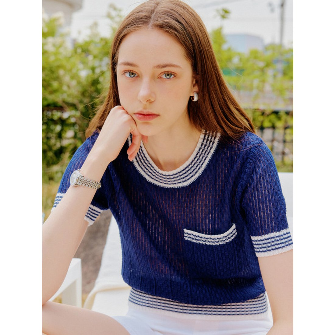 네이비 베티 니트 탑 / NAVY BETTY KNIT TOP, 믿고 사는 즐거움 SSG.COM