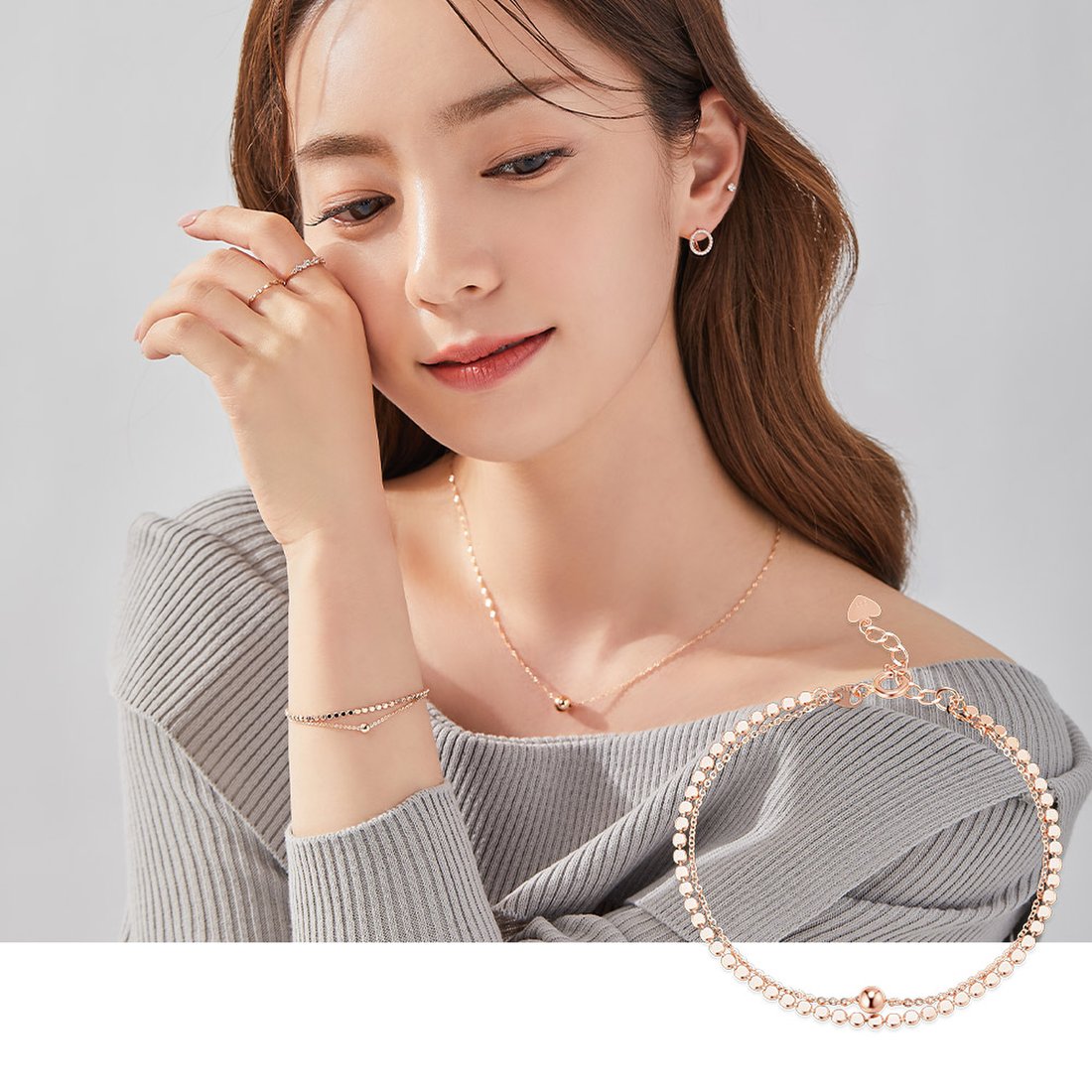 [도로시] 18k 데일리 포인트 2줄 볼체인 팔찌, 믿고 사는 즐거움 SSG.COM