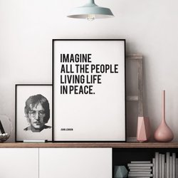 존 레논 명언 타이포그래피 인테리어 액자 A2 포스터 + 알루미늄액자 - SSG.COM